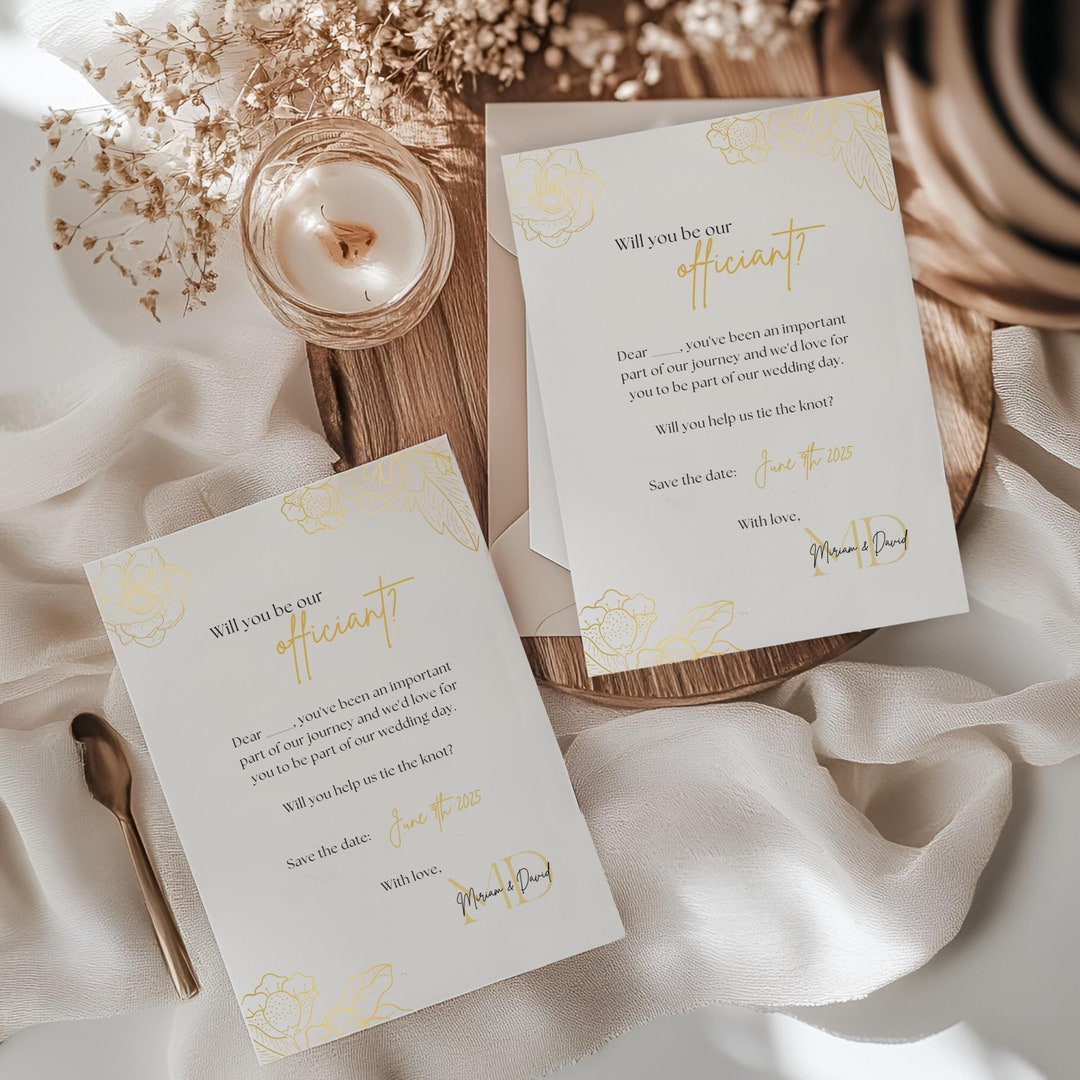 Officiant Proposal, Wedding Officiant Proposal Card, Officiant Gift ...