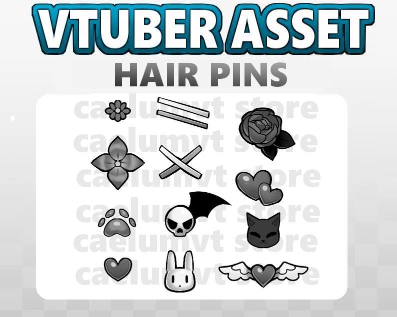 VTUBER HAIRPIN PACK Multicolor Stickers Decorations Assets Pngtuber ...