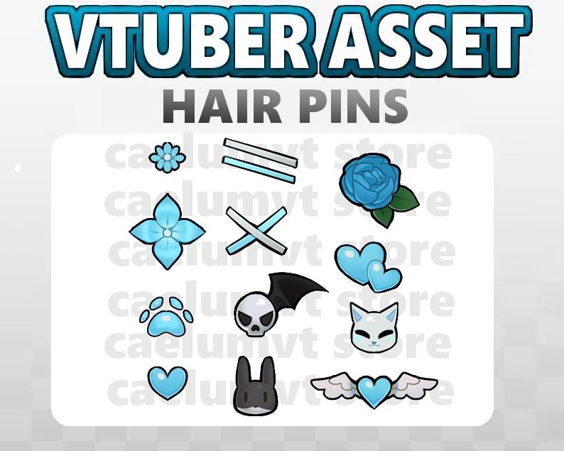 VTUBER HAIRPIN PACK Multicolor Stickers Decorations Assets Pngtuber ...