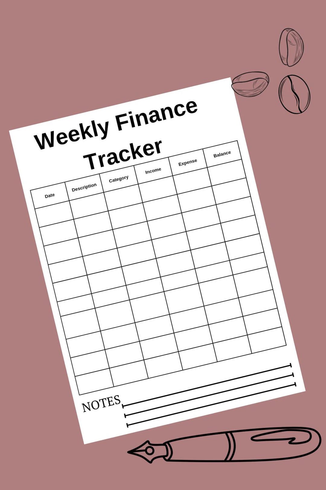 Weekly Finance Tracker Printable | Budget & Expense Log | A4 Income and ...