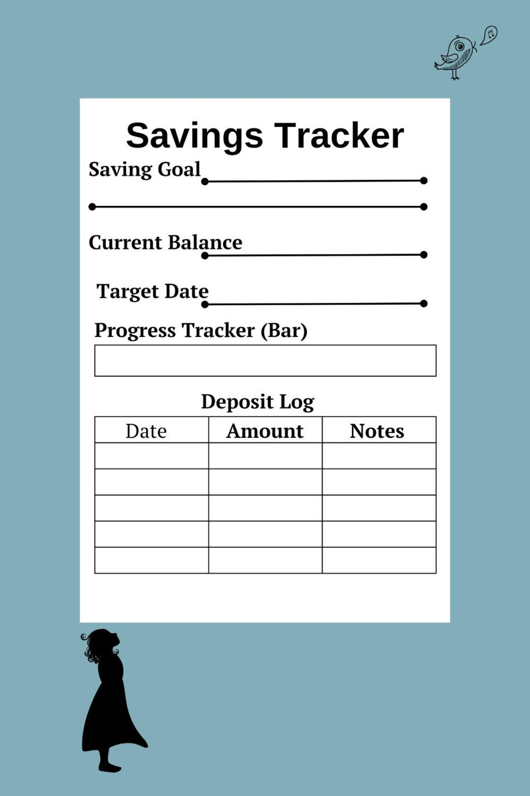 Savings Tracker Printable – A4 Money Saving Log Sheet – Minimalist ...