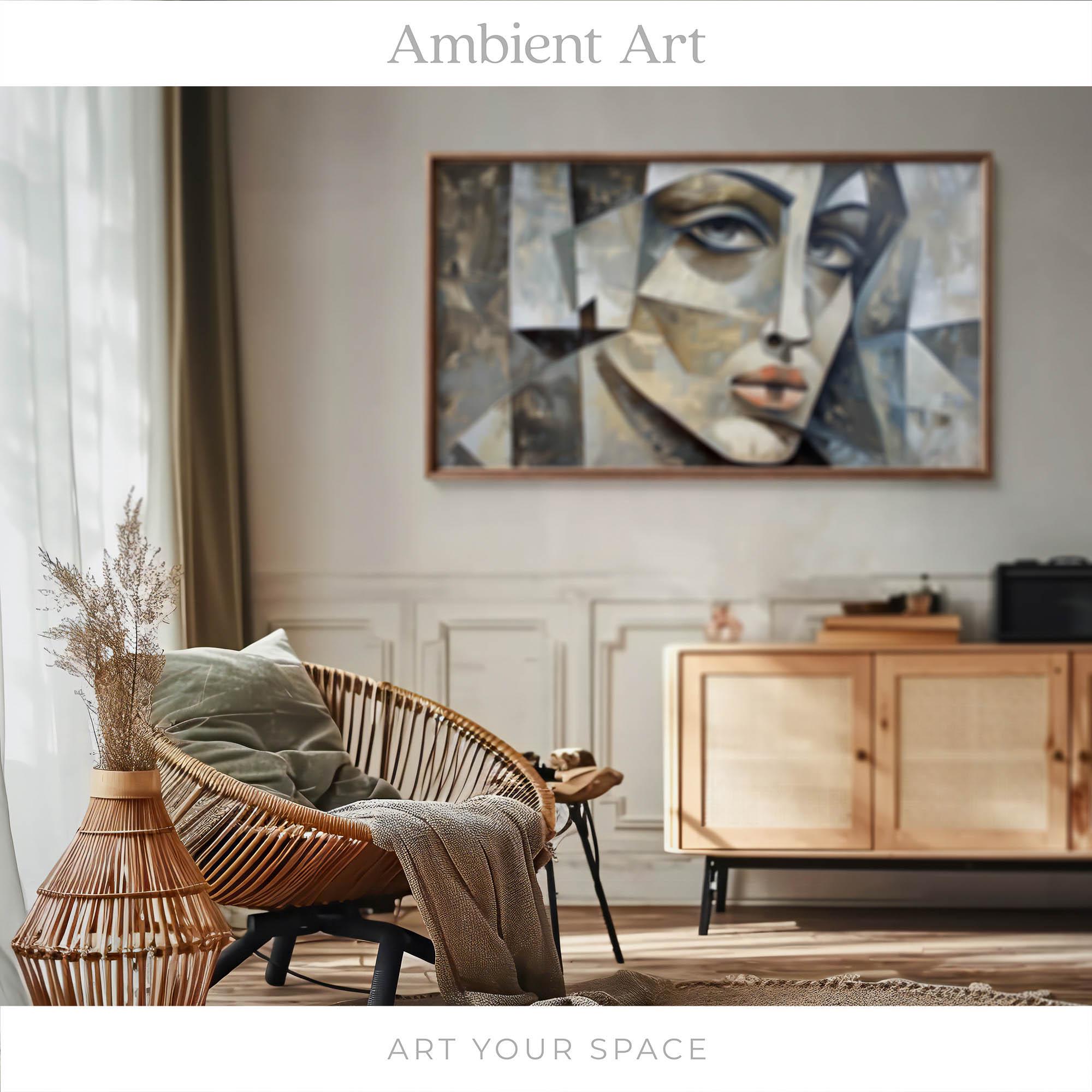 TV Art | Cubist Portrait of a Lady Oil Painting | Artwork for Samsung ...