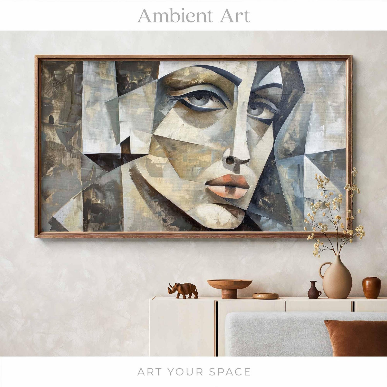 TV Art | Cubist Portrait of a Lady Oil Painting | Artwork for Samsung ...