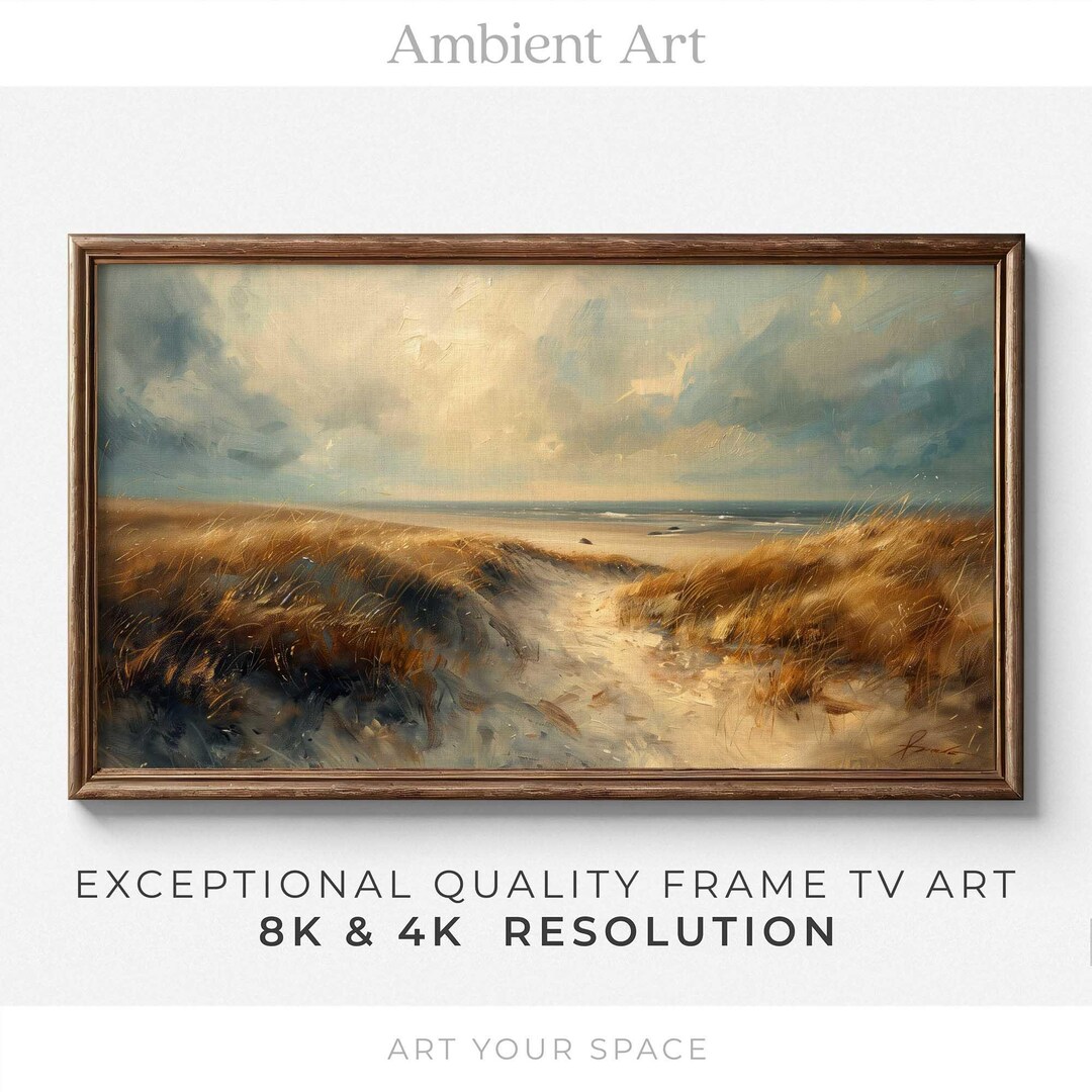 TV Art | Warm Colors Wild Beach Sunset Vintage Oil Painting | Artwork ...