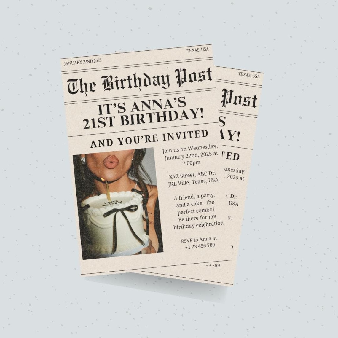 Newspaper Birthday Post Invitation Templates, Newspaper Template ...