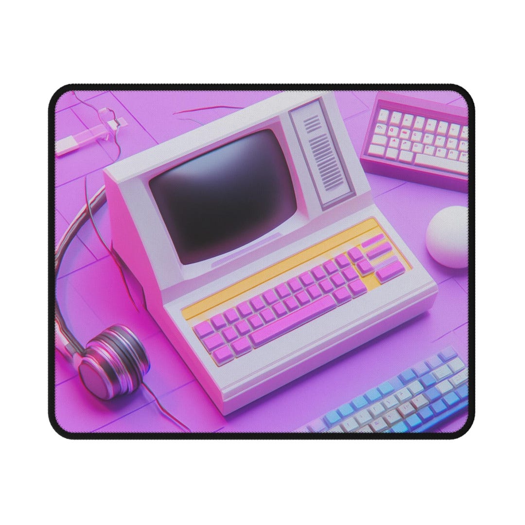 Vintage Style Gaming Mouse Pad, Retro 80s 90s Design, Non-slip Mouse ...