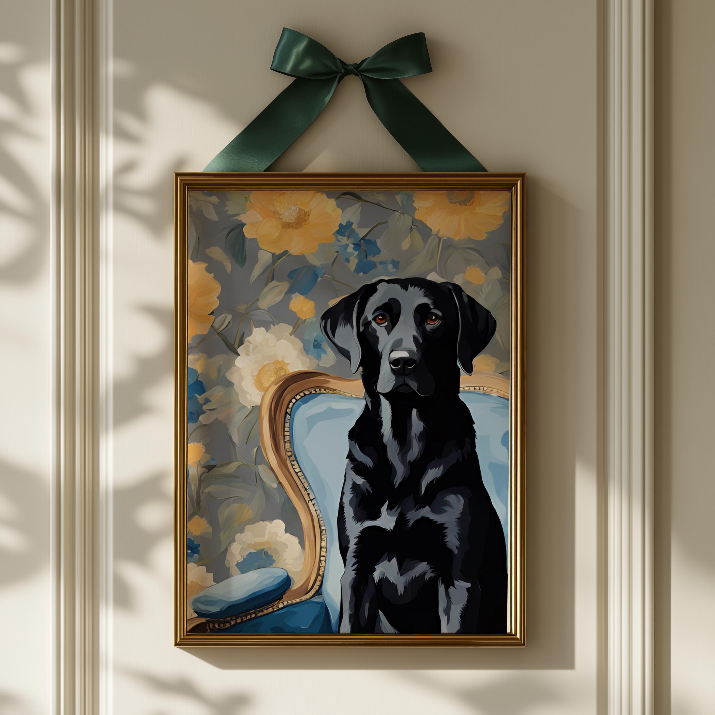 Black Labrador Wall Art, Black Labrador Portrait, Lab Portrait, Pet ...
