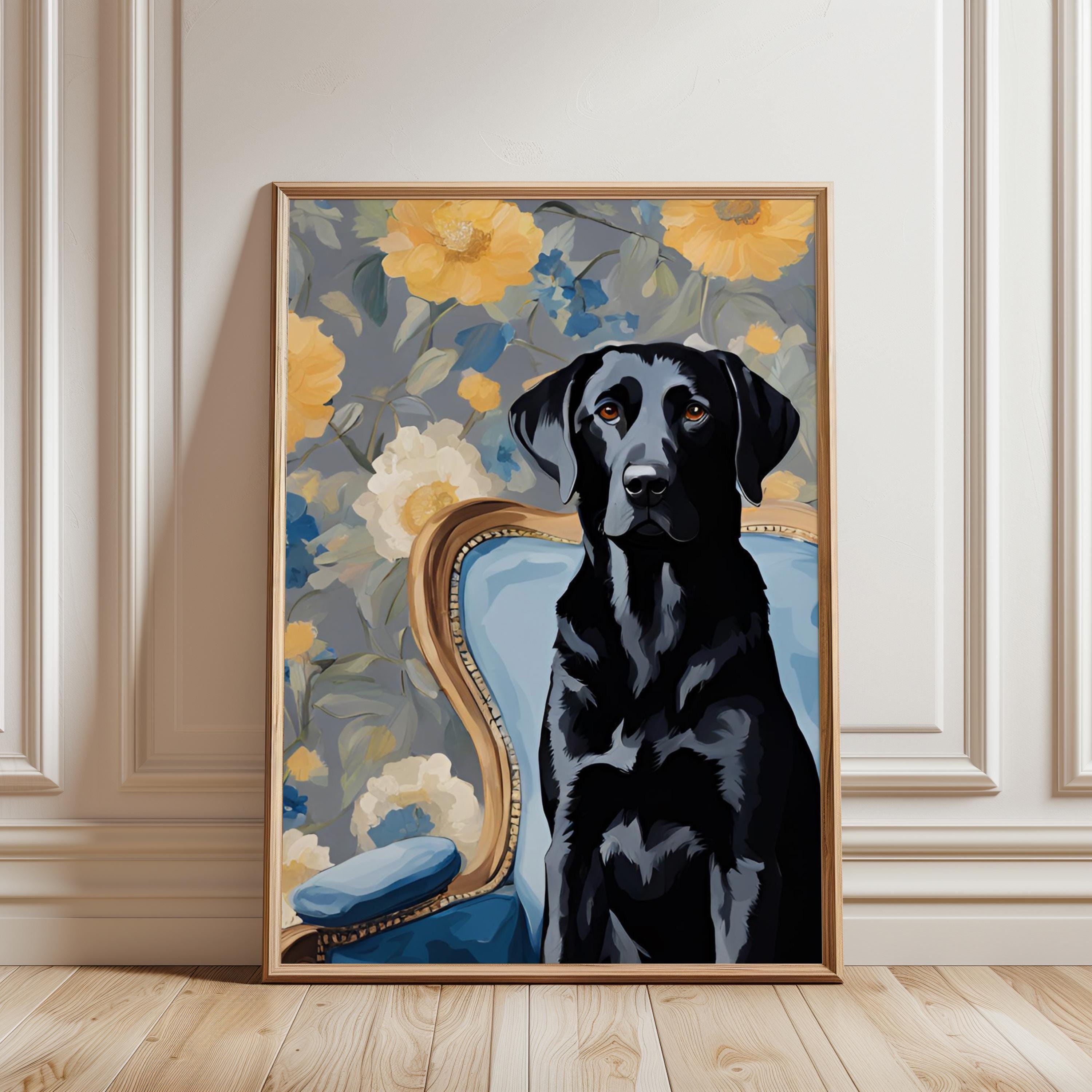 Black Labrador Wall Art, Black Labrador Portrait, Lab Portrait, Pet ...