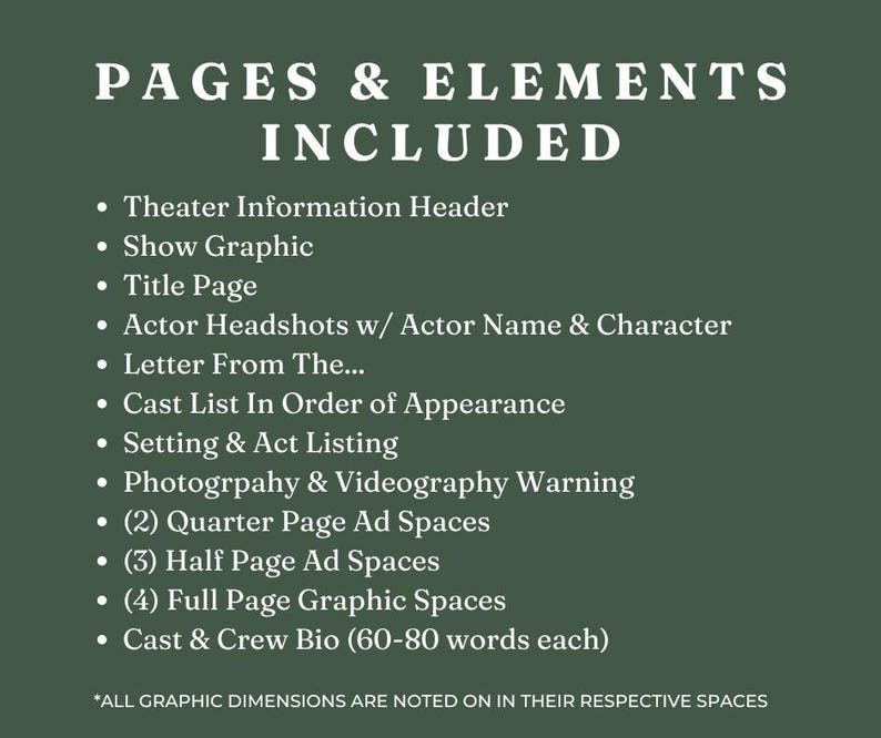 Editable Theatre Program Template for Plays | Canva Stage Production ...