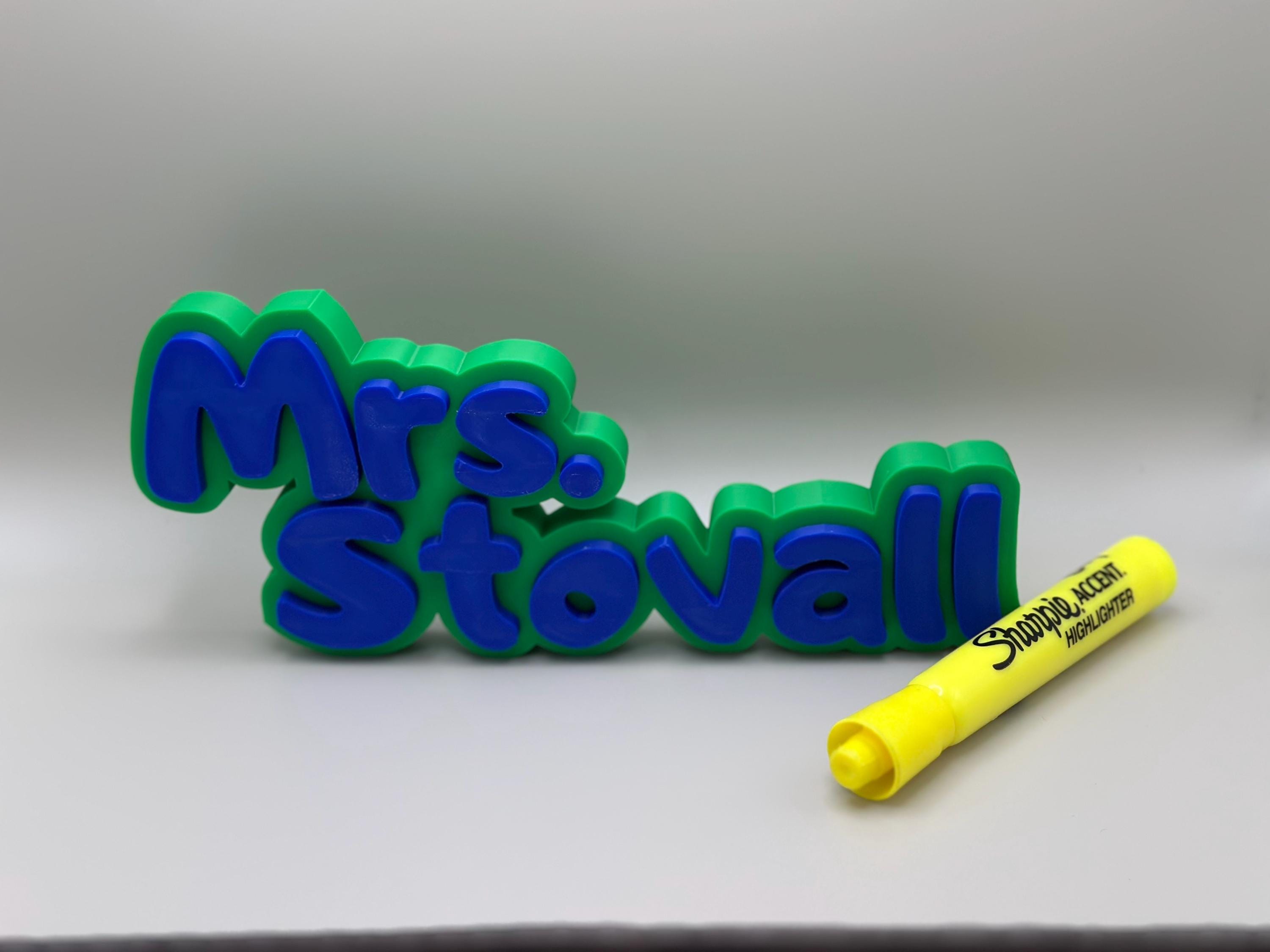 Custom 3D Printed Dual Color Name Plate - Personalized Desk Name Sign ...