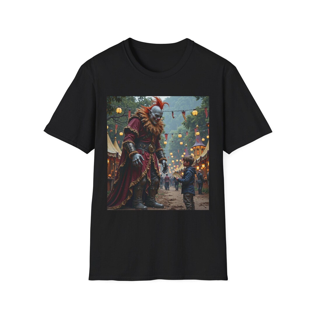 Sinister Clown Fantasy T-shirt, Carnival Ticket Horror Tee, Feywild ...