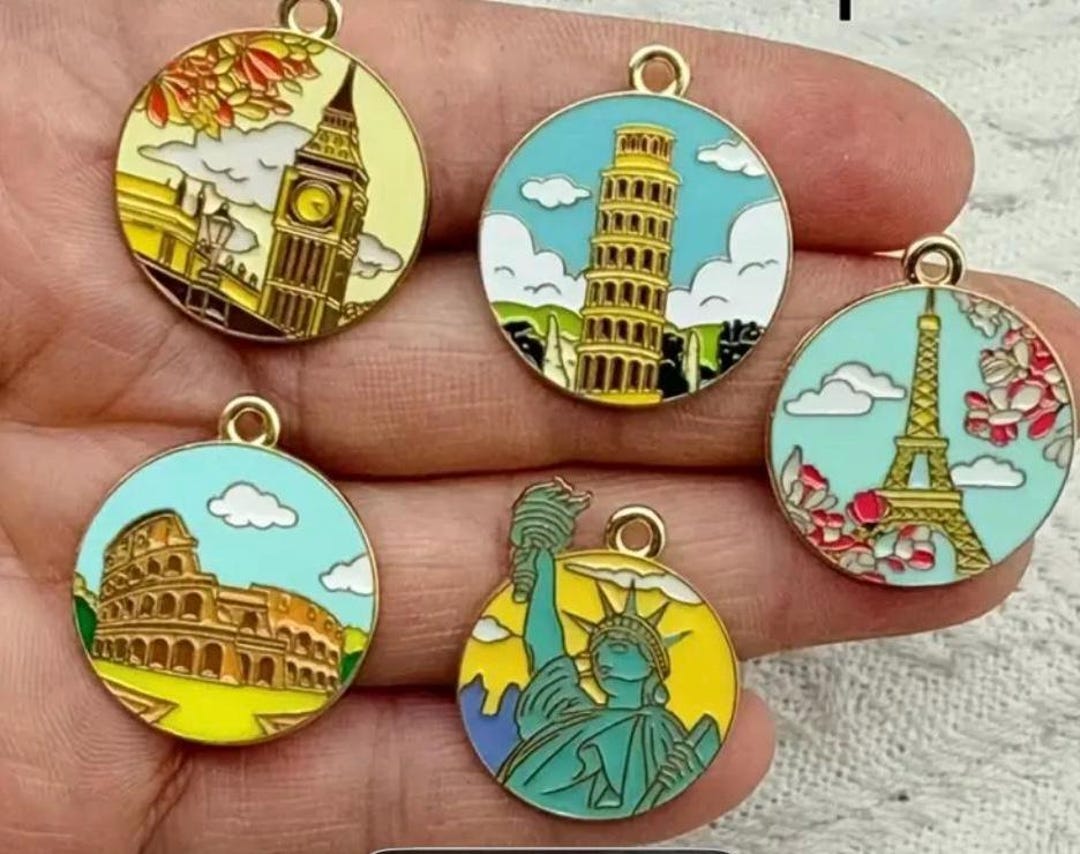 Charms of Countries/cities. - Etsy