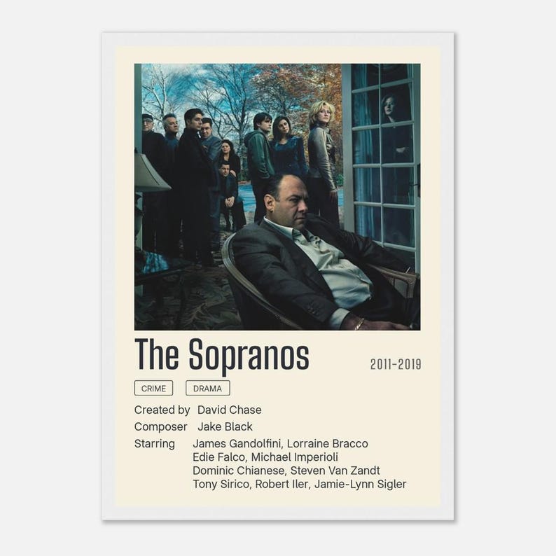 The Sopranos Poster - Mafia Crime Drama Wall Art - Tony Soprano TV Show ...