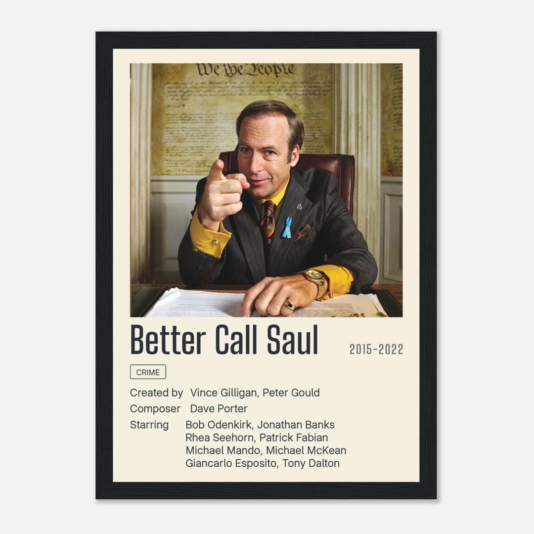 Better Call Saul Poster Iconic TV Show Wall Art Featuring Saul Goodman ...