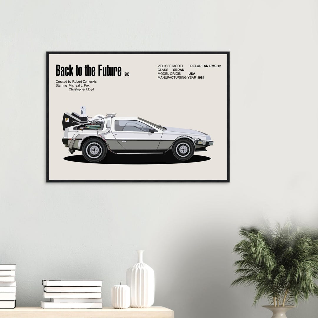 Back to the Future Delorean Poster – Classic Movie Car Art Print - Etsy