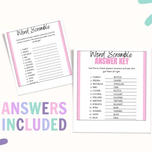 Pink Baby Shower Game Bundle - Solid Color Printable Games! - Etsy