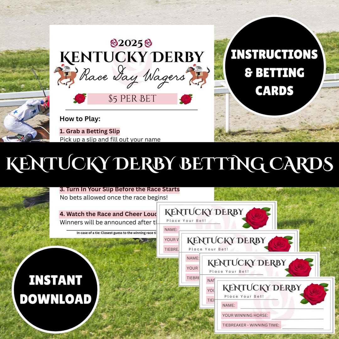 Kentucky Derby Betting Cards - Printable Betting Slips - Customizable ...