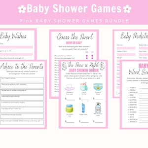 Pink Baby Shower Game Bundle - Solid Color Printable Games! - Etsy