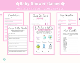 Baby Shower Game Bundle - Pink, Printable Baby Shower Game - Etsy