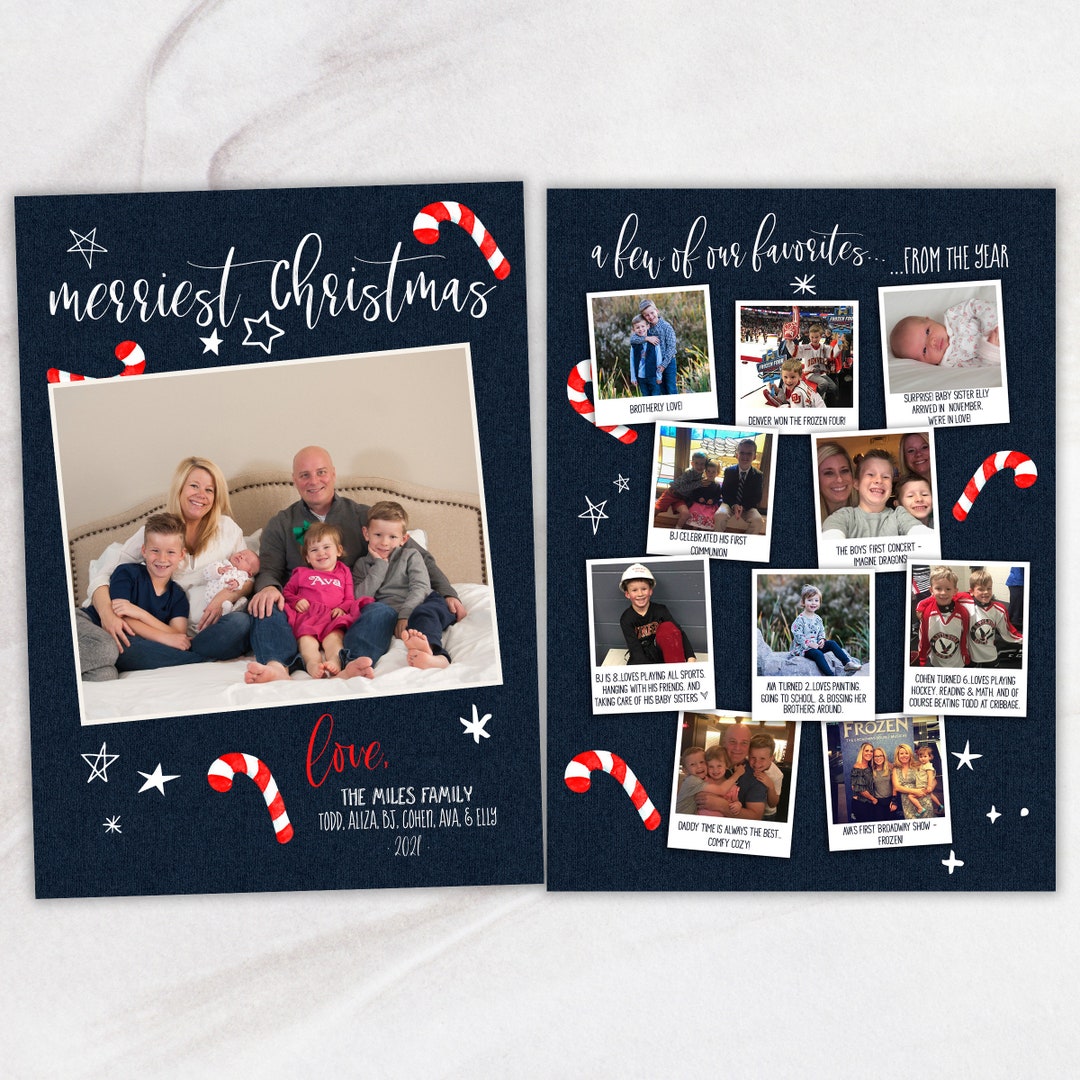 A Few of Our Favorite Things Christmas Year in Review Cards · Navy ...