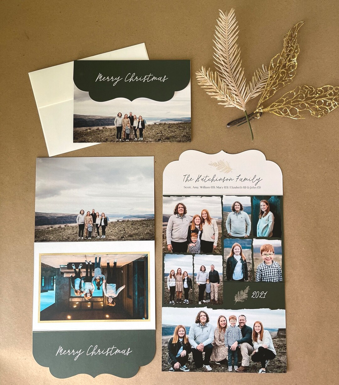 Christmas Tri Fold Card · 5x7 Folded Ornate Cut Christmas Cards ...