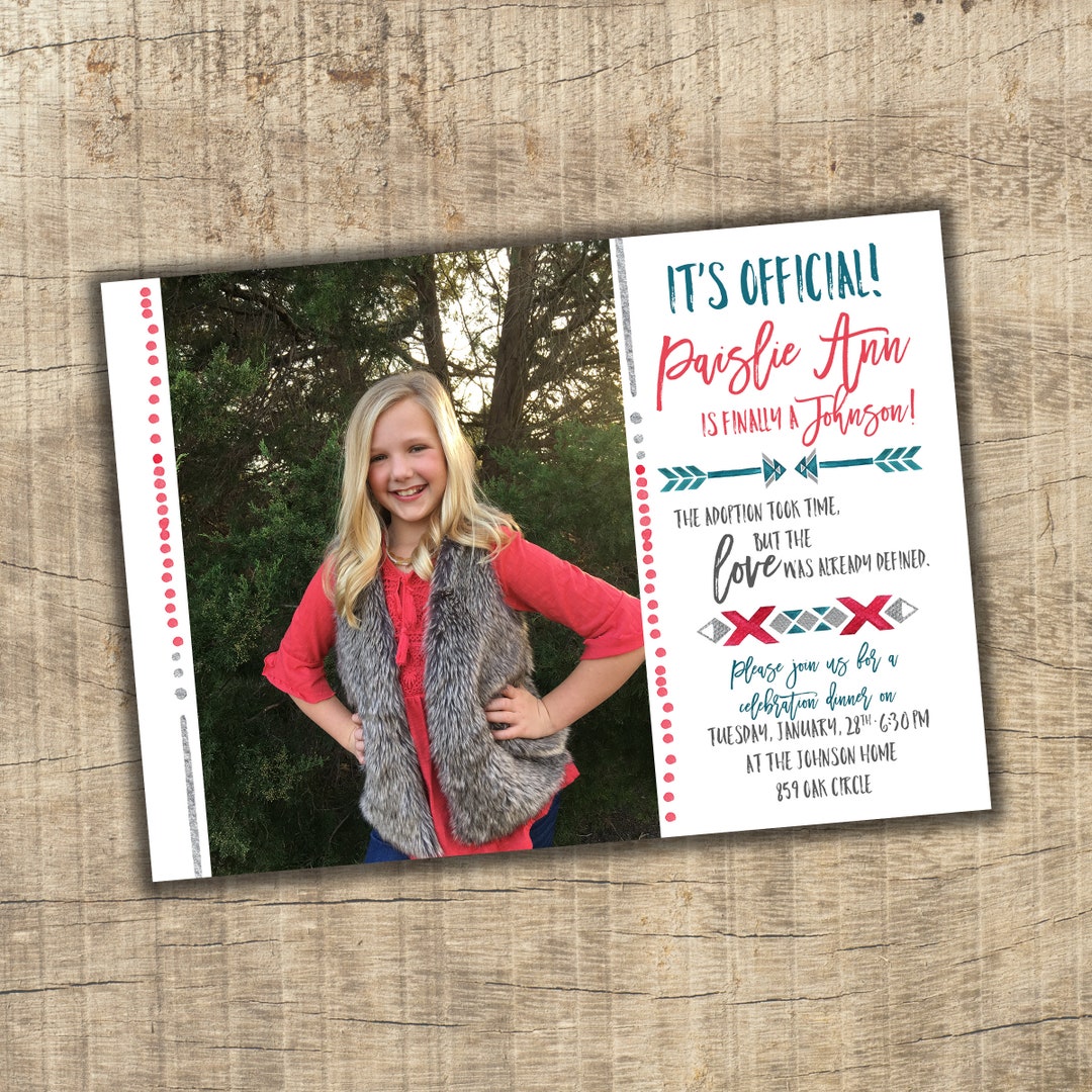 Adoption Announcement Adoption Party Invitations Photo Adoption Party ...