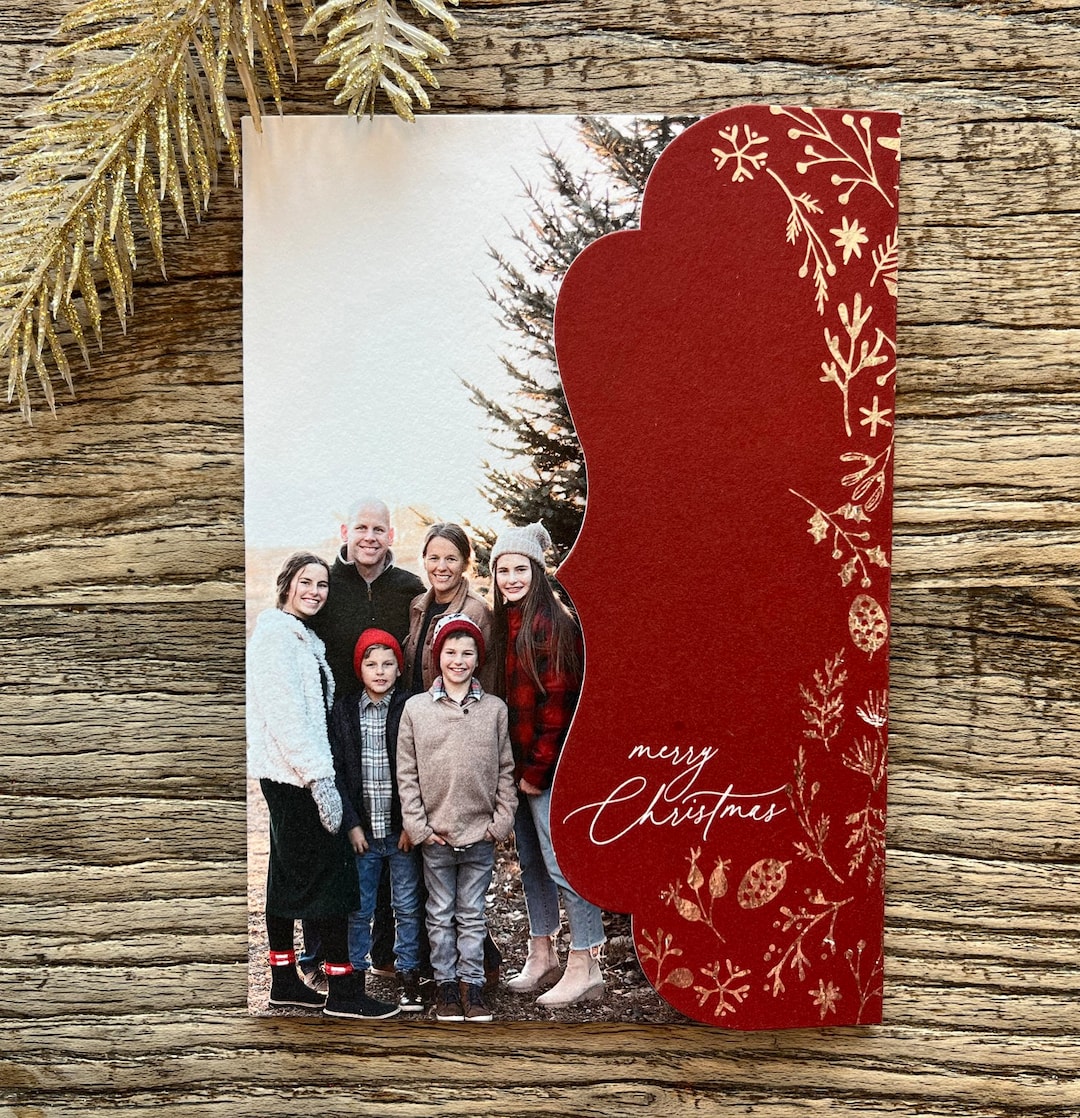 Folded Christmas Cards · Gold & Red Luxury Custom Designed Holiday ...