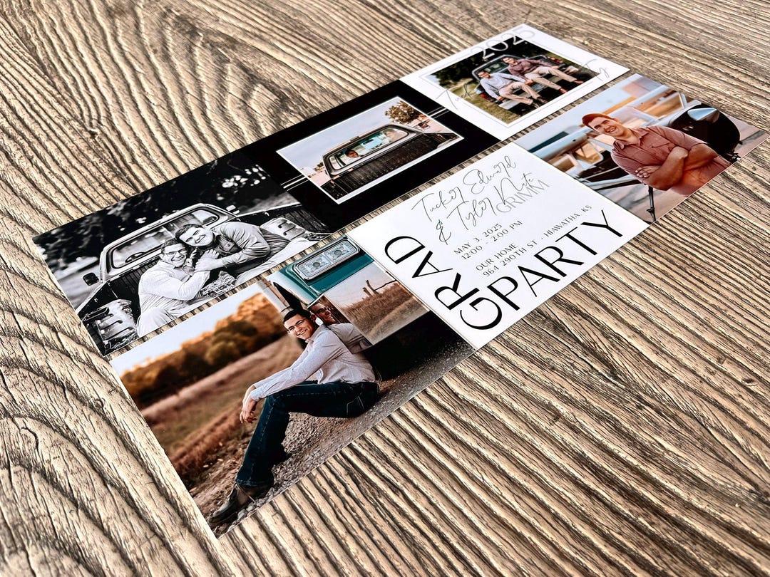 Masculine Graduation Invitations · Tri-fold Photo Graduation Party ...