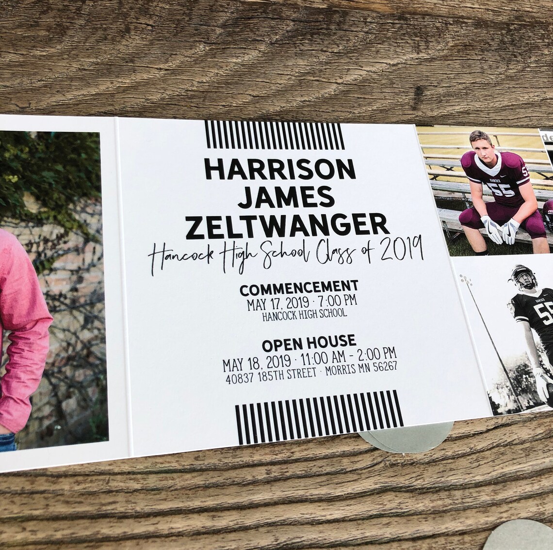 Tri-fold Graduation Announcements Invitations Modern Black & | Etsy