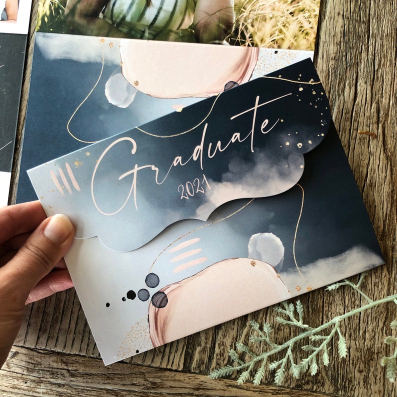 Abstract Watercolor Folded Graduation Invitations Luxury - Etsy