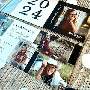 Modern Black Tri-fold Graduation Announcements Invitations · Custom ...