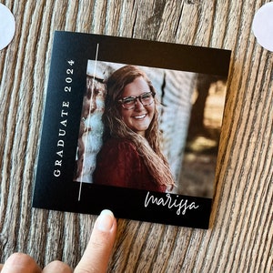 Modern Black Tri-fold Graduation Announcements Invitations · Custom ...