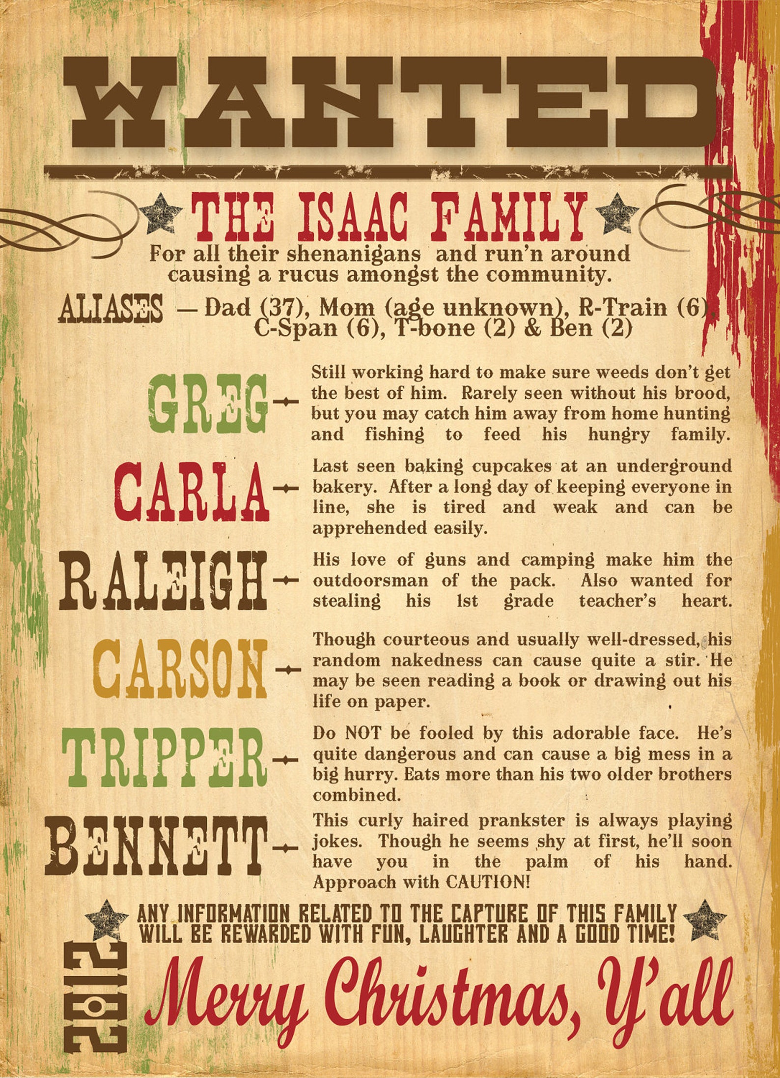 Western Christmas Cards · 2 Sided Wanted Poster Christmas Cards · Year ...