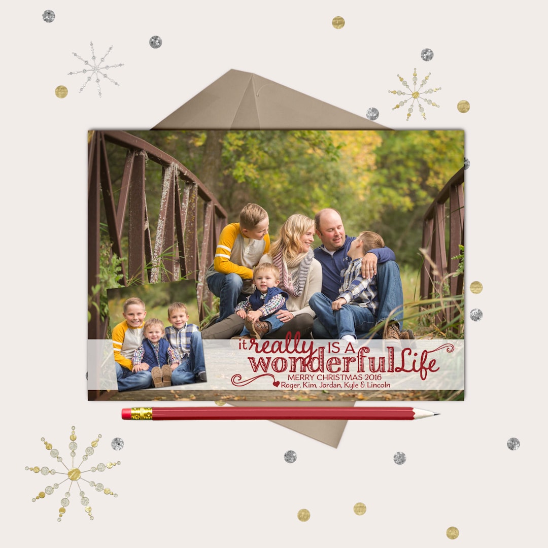It's a Wonderful Life Christmas Photo Card Printable Christmas Cards - Etsy