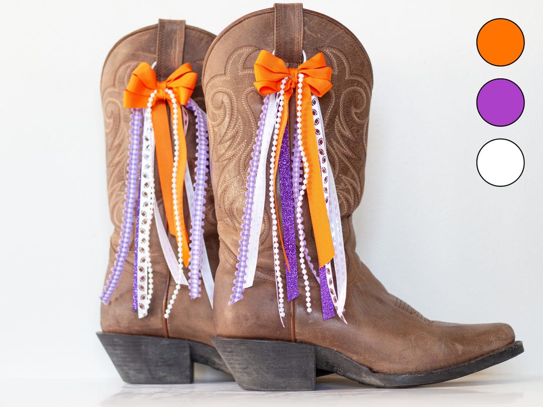 South Carolina College Gameday Boot Bows | Orange and Purple Boot Bows ...