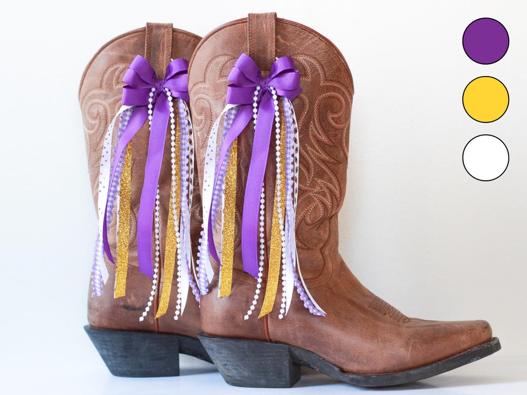 Virginia College Gameday Boot Bows | Purple and Gold Boot Bows | Game ...