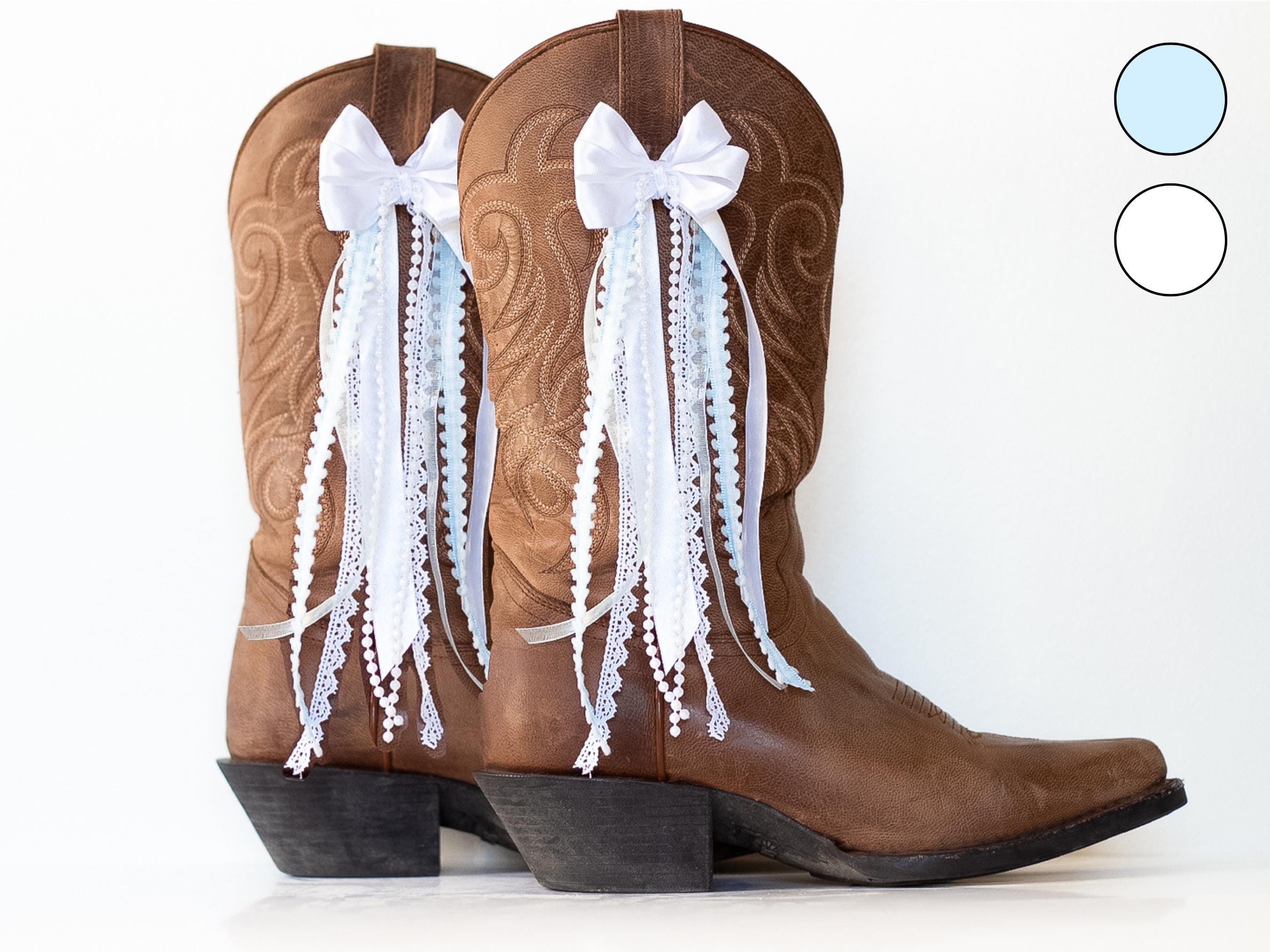 Light Blue and White Country Concert Boot Bows | Light Blue and White ...