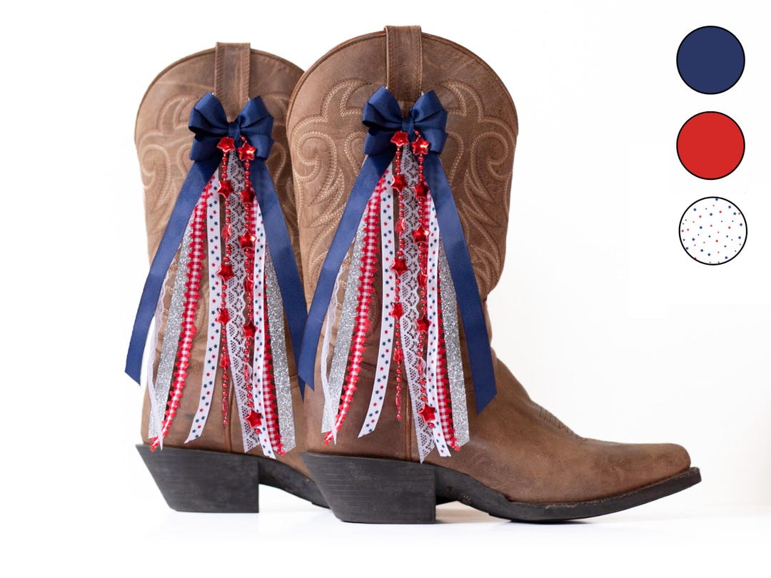 America / USA Boot Bows | Navy Red and White Boot Bows | Country ...
