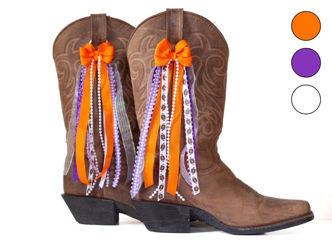 South Carolina College Gameday Boot Bows | Orange and Purple Boot Bows ...
