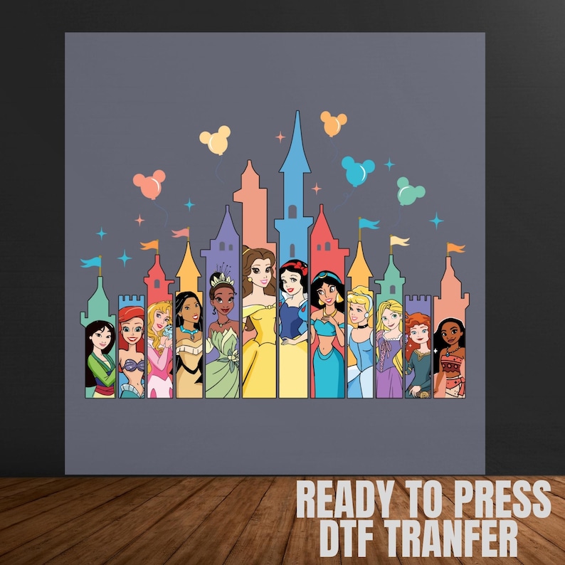 Disney Princesses Mickey Ears DTF Transfer, Ready to Press - Etsy