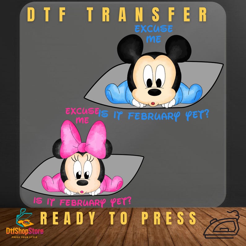 Mouse Couple Pregnancy Announcement, Ready to Press DTF Transfer - Etsy