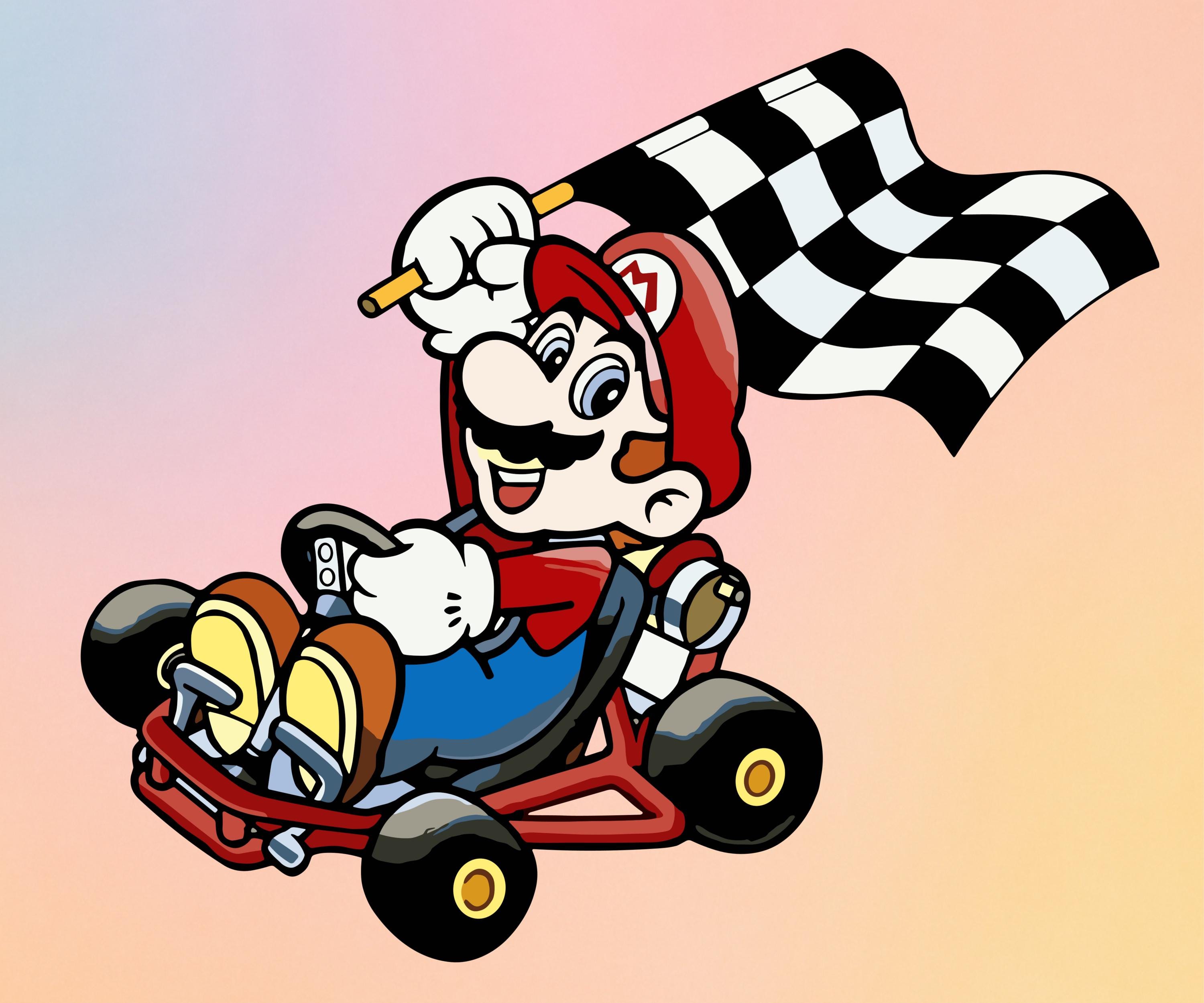 Super Mario Kart DTF Transfer Print: Retro Gamer Heat Press Design - Etsy