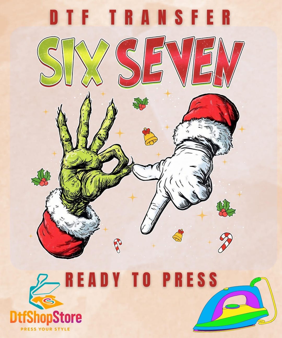 Funny Six Seven Meme Christmas DTF Transfer - Etsy