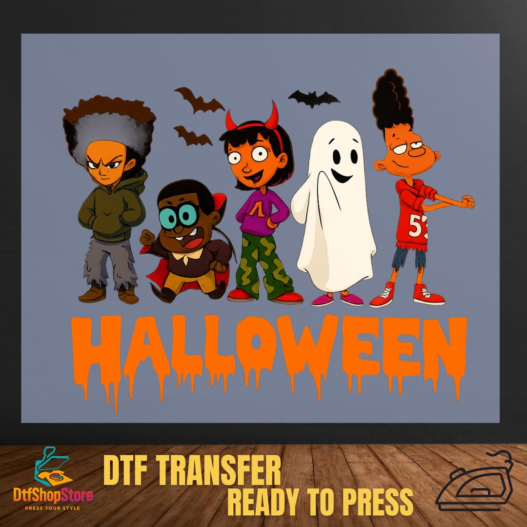 Retro Halloween Cartoon DTF Transfer: Spooky Kids Costume Shirt - Etsy