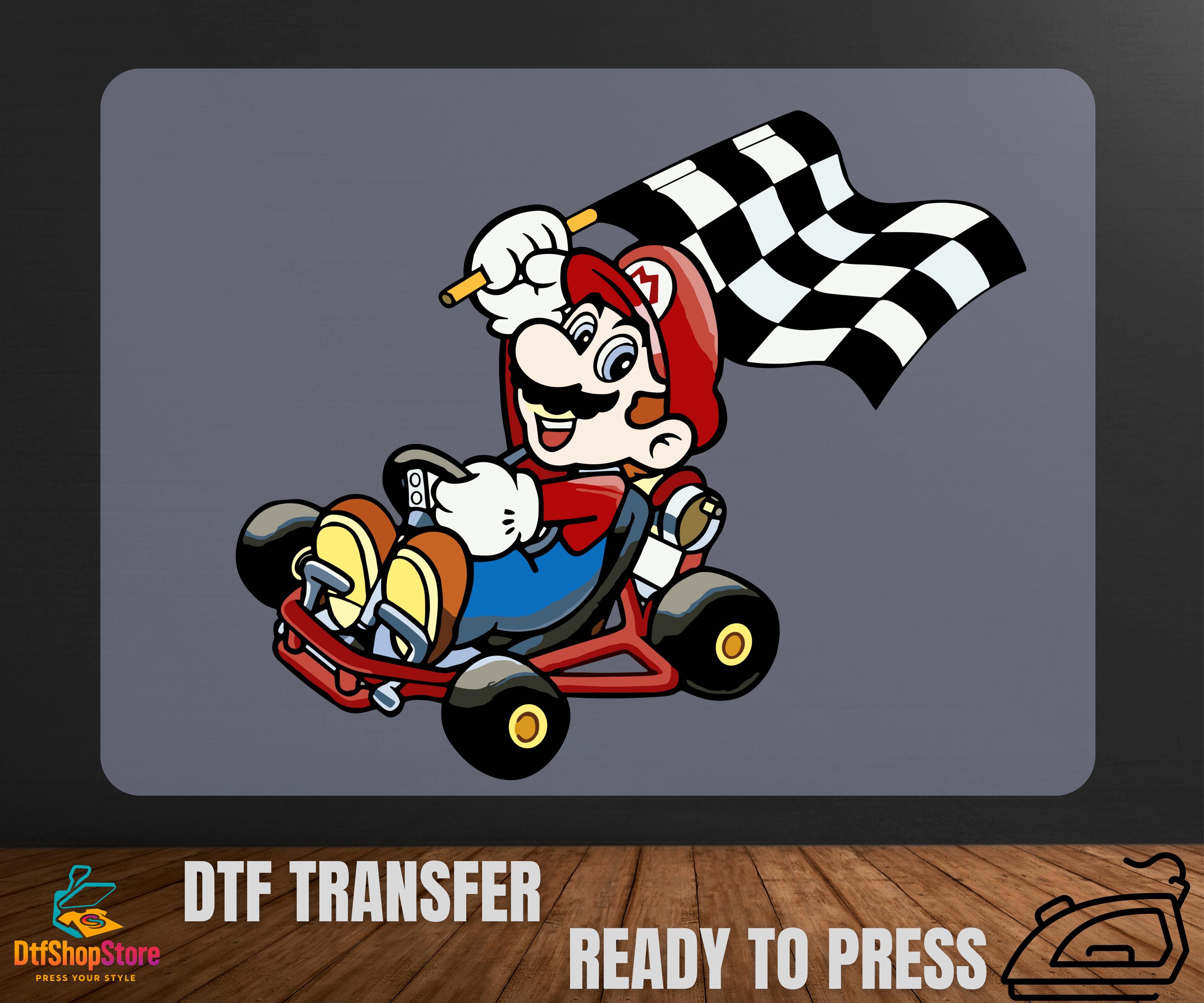 Super Mario Kart DTF Transfer Print: Retro Gamer Heat Press Design - Etsy