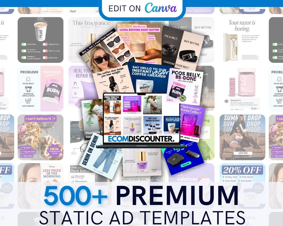 500+ Premium Proven Static Ads Canva Templates, Image Ad Creatives ...