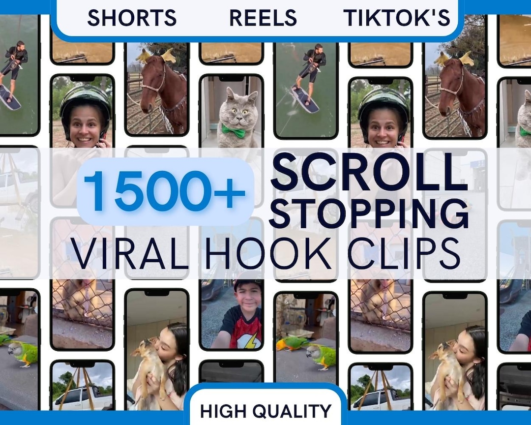 1500+ Viral Scroll Stopping Hook Clips Trending Video Hooks Bundle for Instant Engagement ...