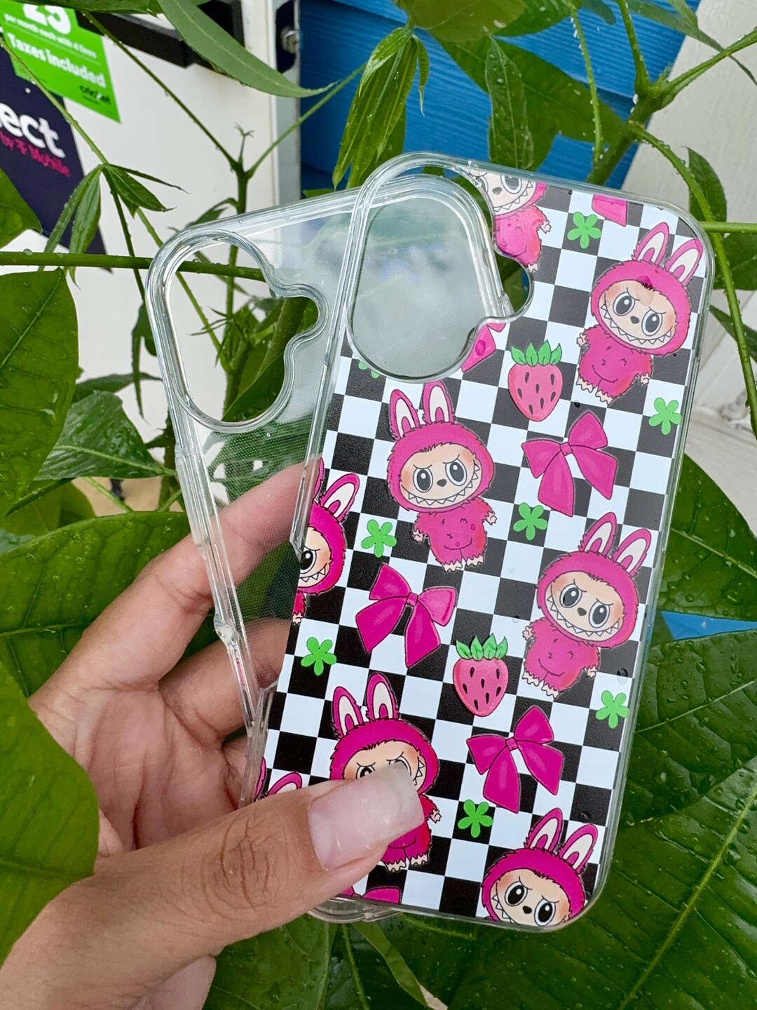 Labubu Checkered Strawberry Case - Etsy