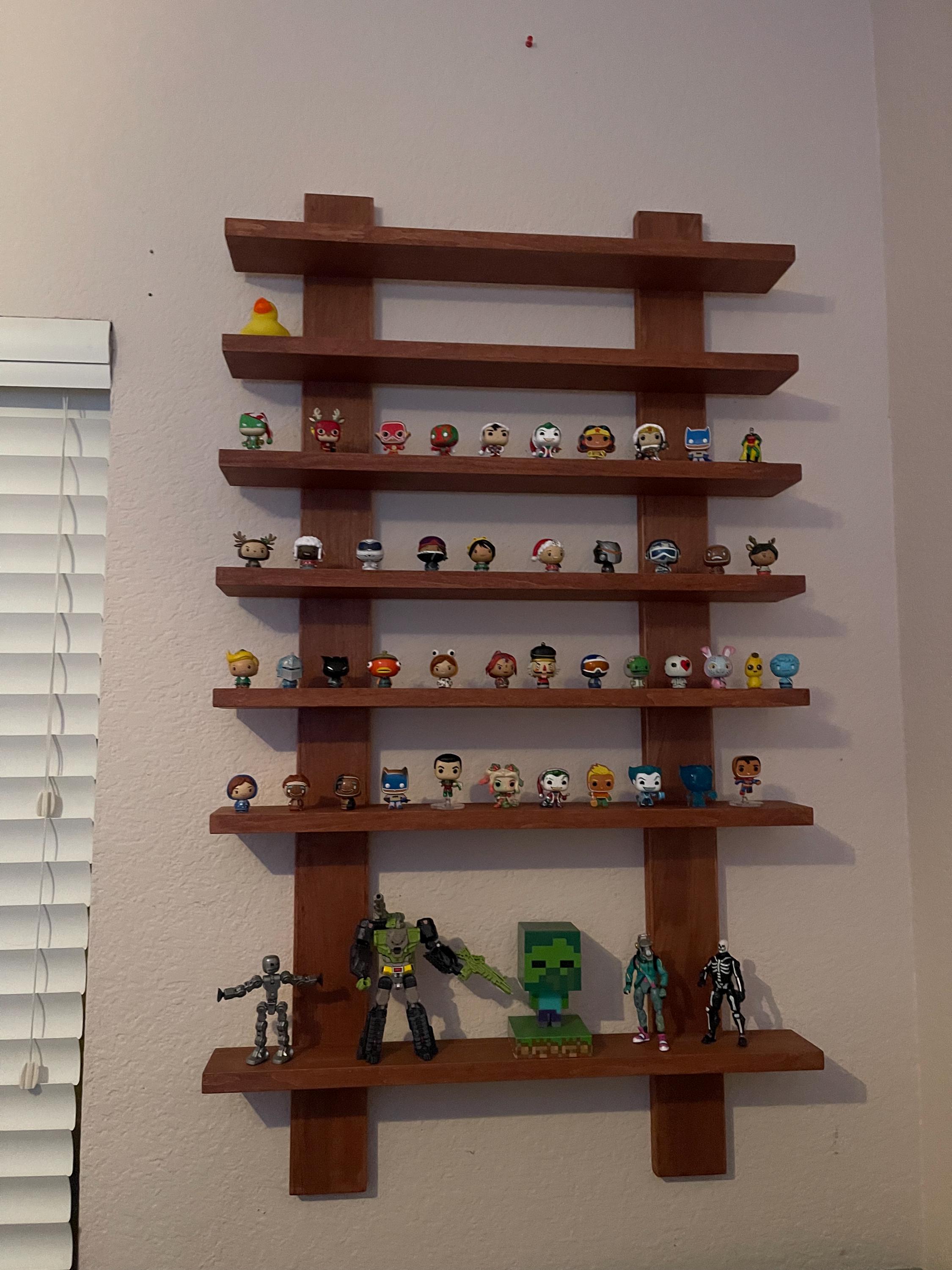 Wall Mount Toy Shelf/ Funko Pop Shelf/ Bitty Pop Shelf/ American Walnut ...
