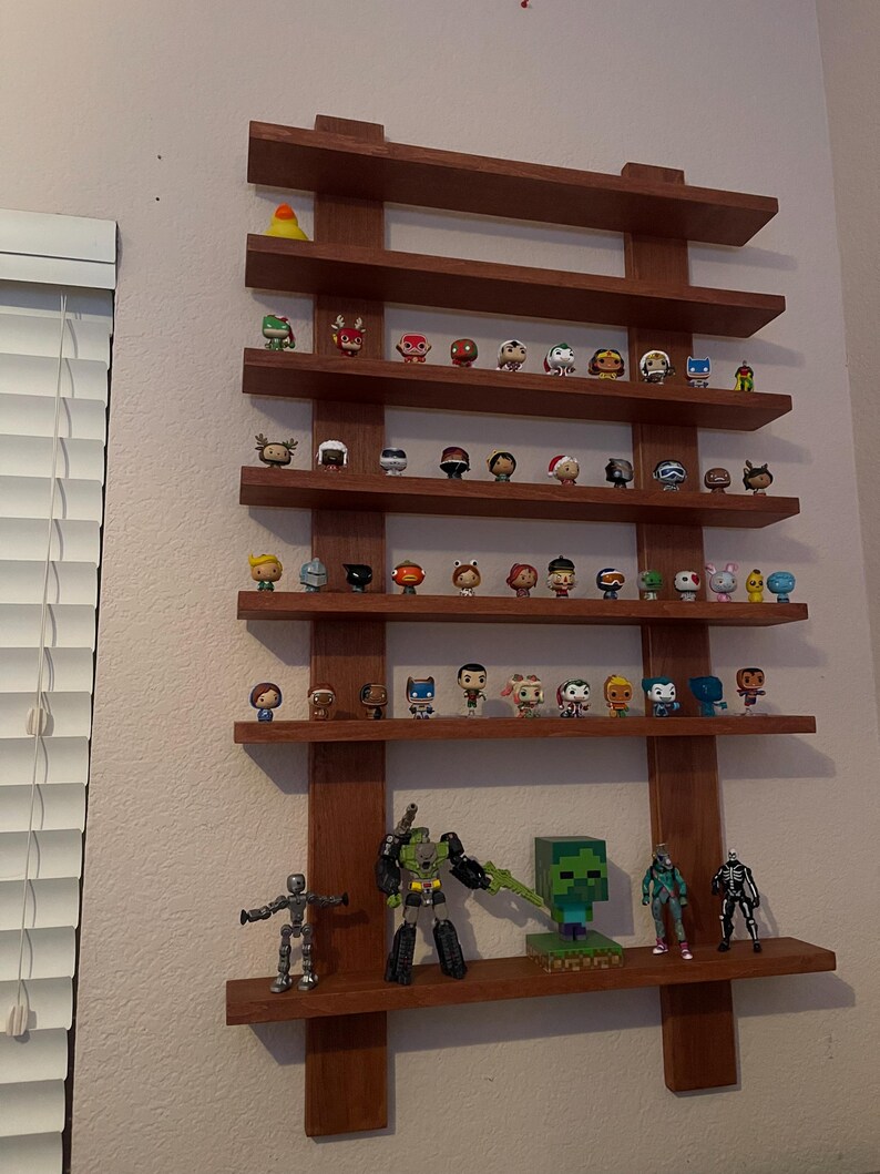 Wall Mount Toy Shelf/ Funko Pop Shelf/ Bitty Pop Shelf/ American Walnut ...